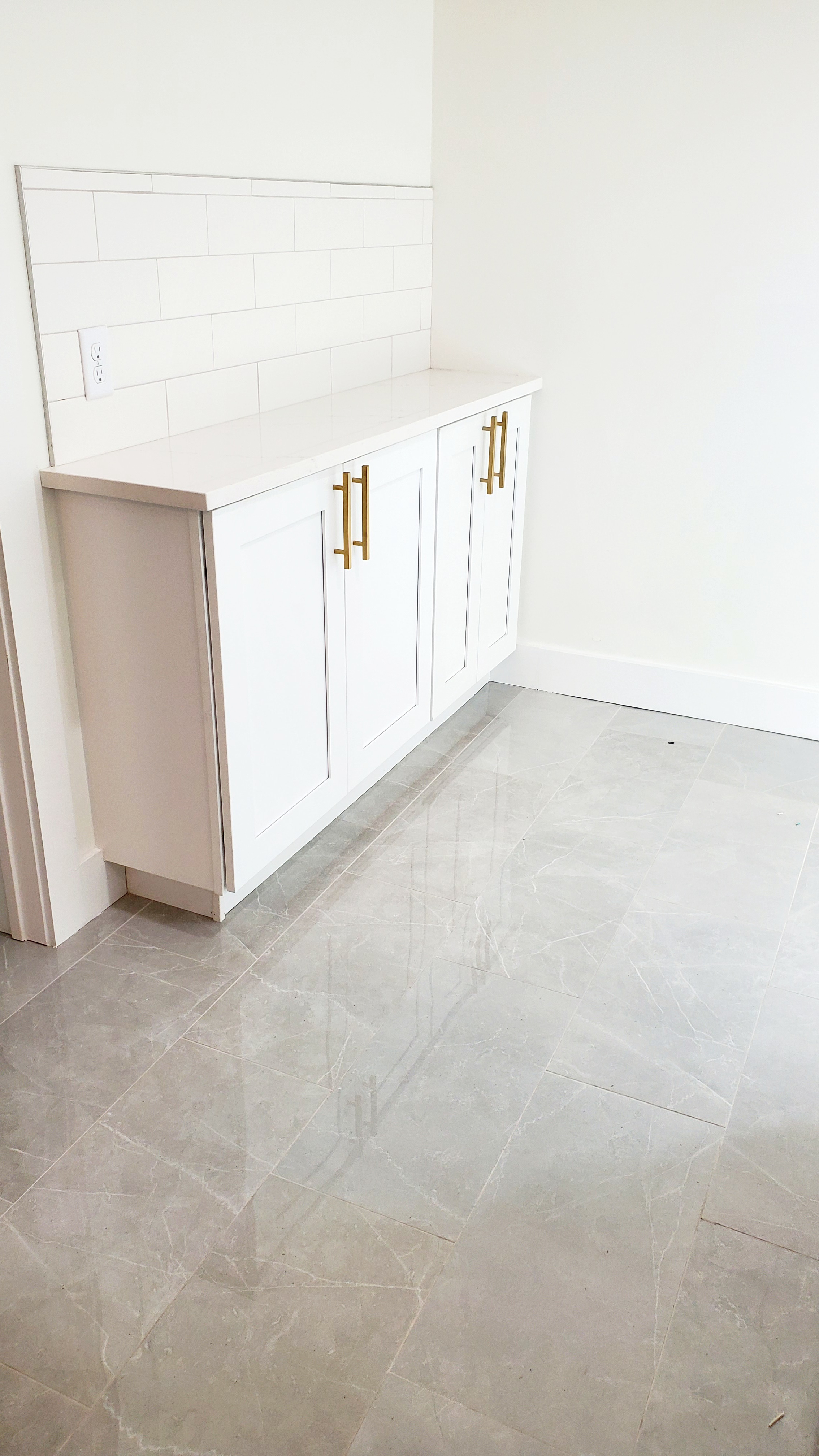 Ice White Shaker Buffett – Slater Cabinets & More